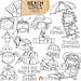 Beach Clipart - Doodle Girls at the Beach - Kids Snorkeling - Sun ...