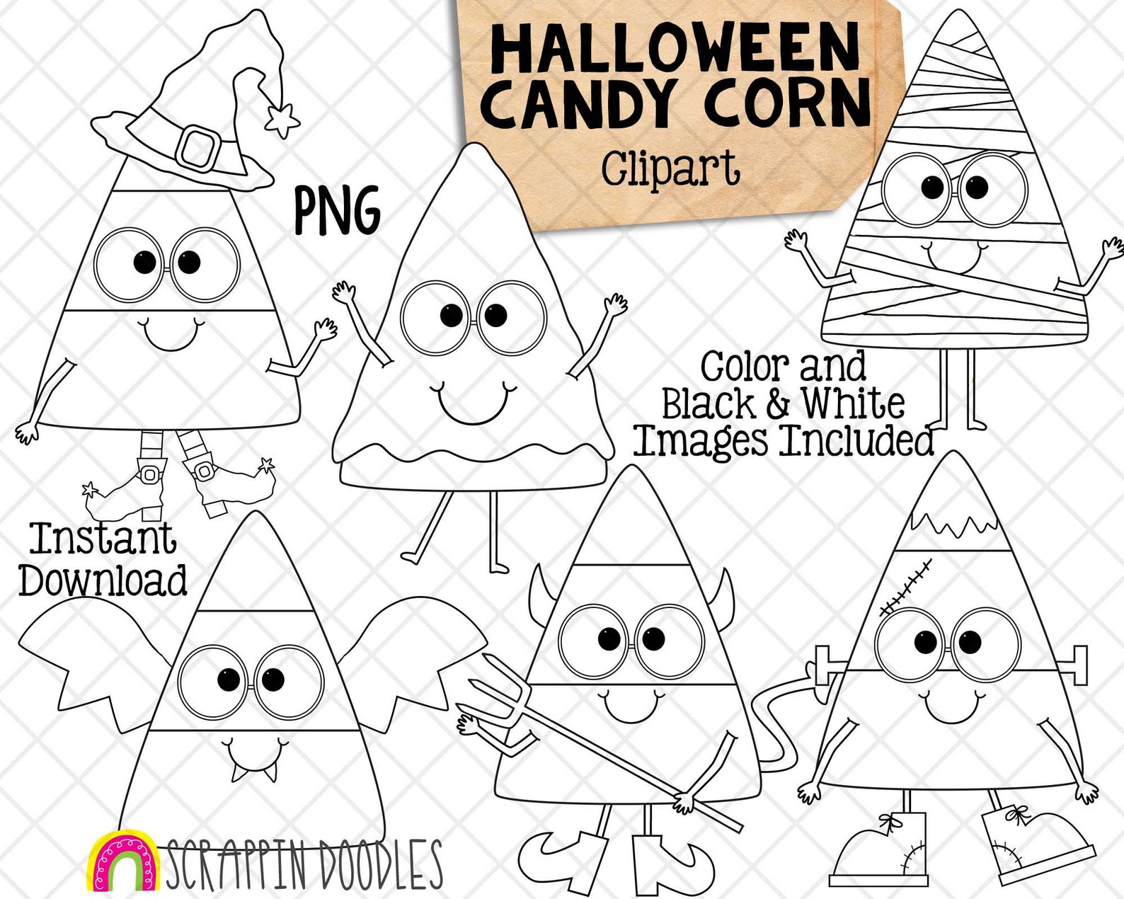Candy Corn Clipart Halloween Candycorn Graphics Commercial Use PNG ...