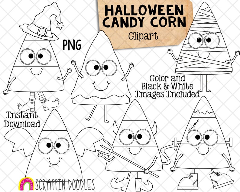 Candy Corn Clipart - Halloween Candycorn Graphics - Commercial Use PNG ...