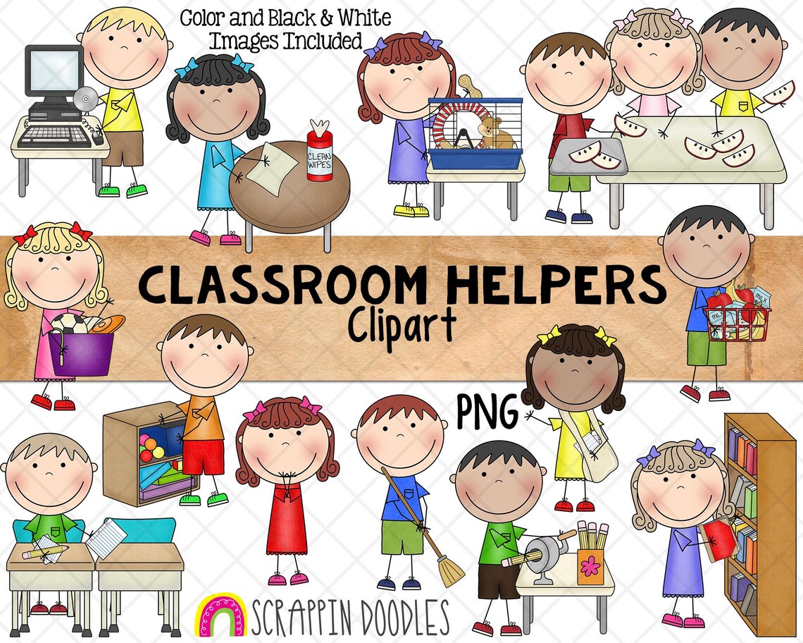 Classroom Helpers Clipart Kids Doing Classroom Chores Clipart ...