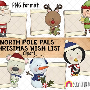 North Pole Pals Clipart BUNDLE - Christmas Clipart Bundle- Reindeer ...