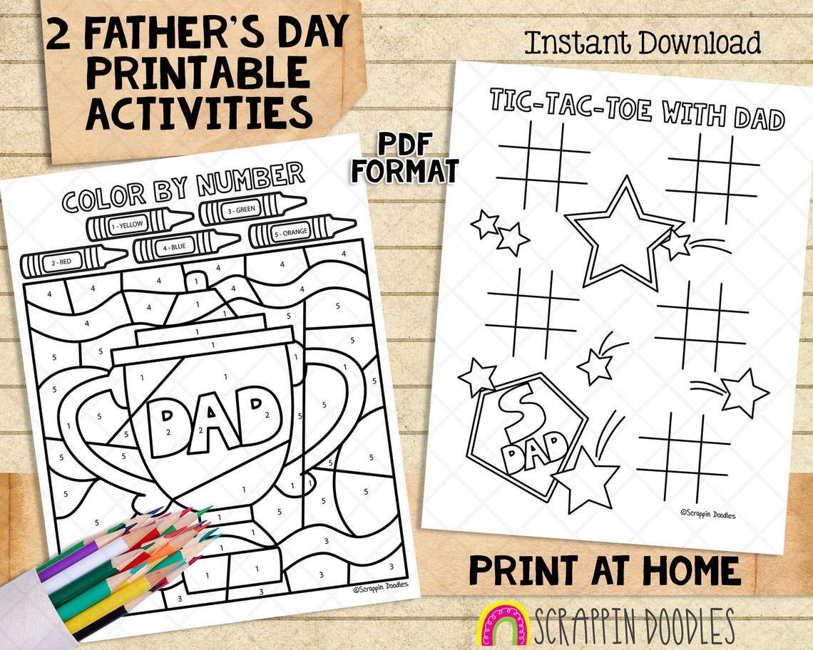 Father's Day Coloring and Activity Book Kids Coloring Pages Printable ...