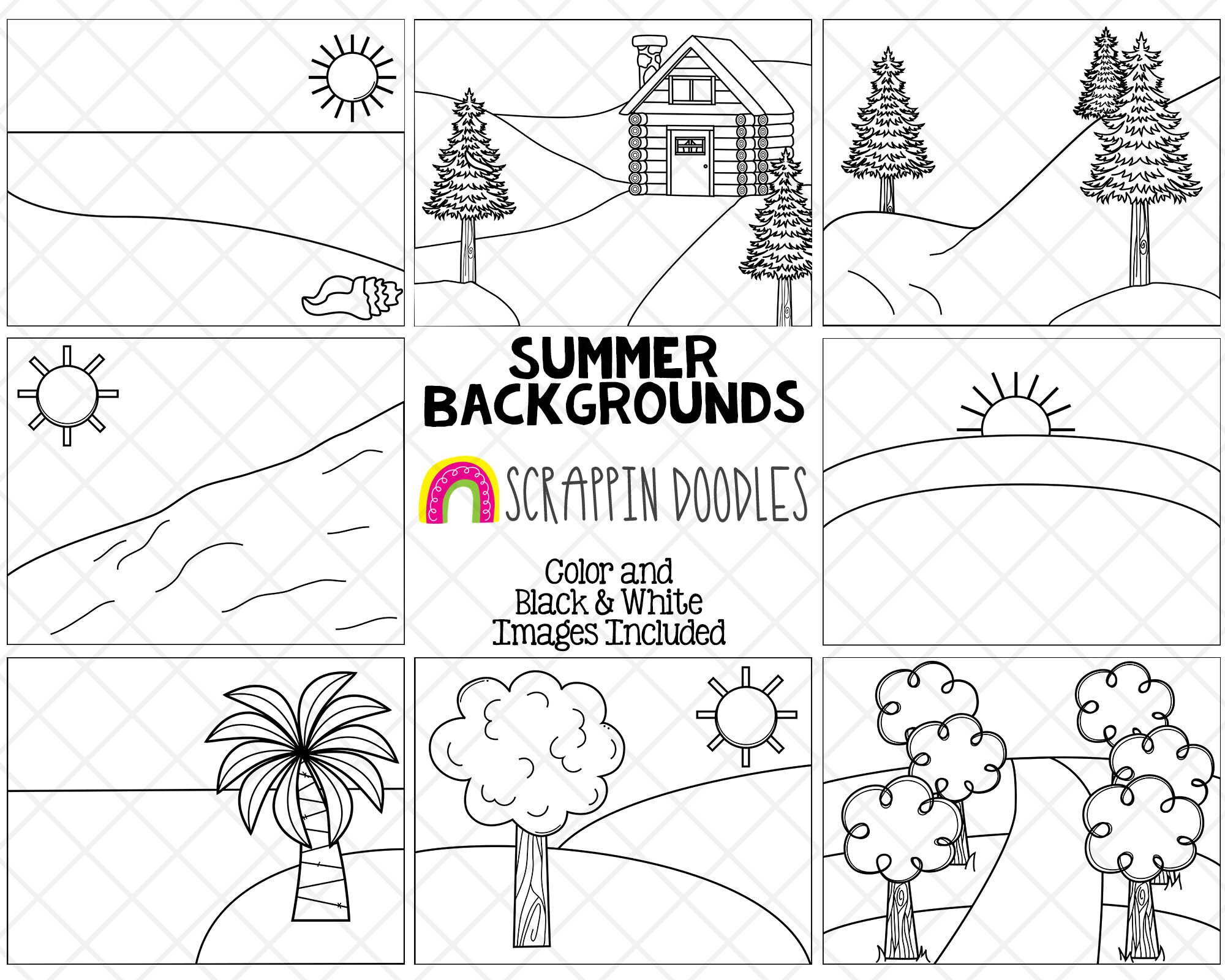 Summer Background Scenes Commercial Use 11 X 8-1/2 Backgrounds - Etsy