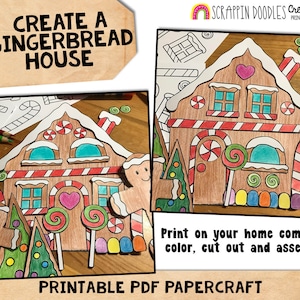 Gingerbread House Craft - Printable Christmas Paper Craft - Kids ...