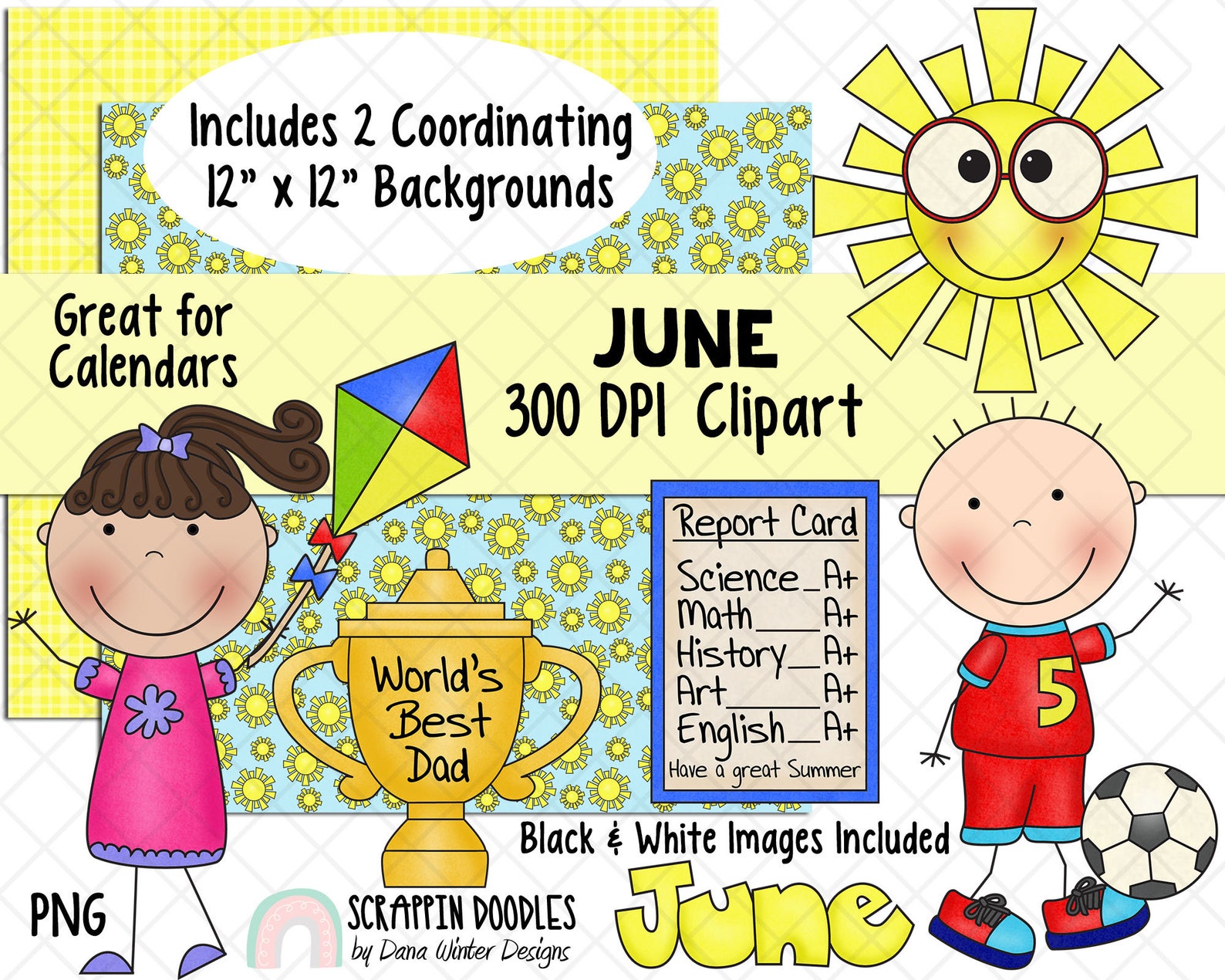 Calendar Clipart - June Bulletin Board - June Clipart - Fathers Day ...