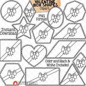 Valentine Chocolate Box Shapes Clip Art - Valentine's Day Different 2D ...