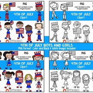 Doodle Kids Clipart Bundle Doodle Boys and Girls Bundle 1 - Etsy