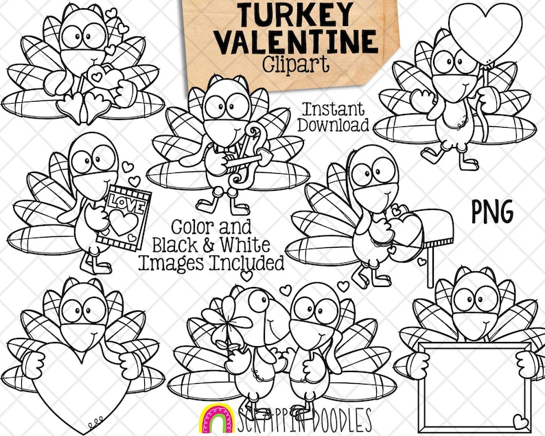 Turkey Clipart Valentine Turkey Clipart Valentine Graphics Commercial ...