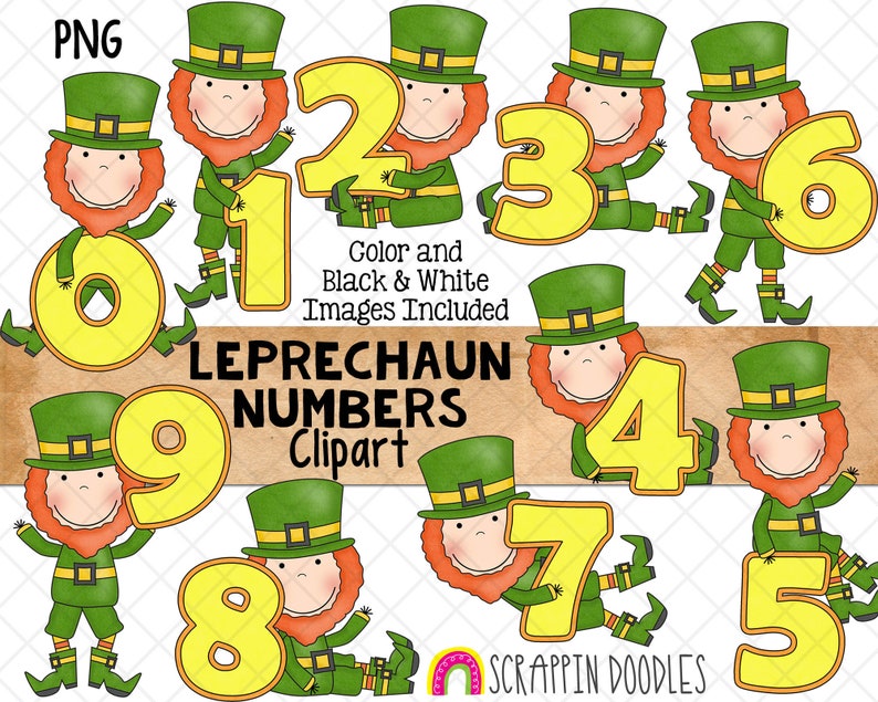 Leprechaun Numbers Clipart St. Patrick's Day Number Leprechauns Irish ...