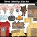 Three Little Pigs Clipart - Nursery Rhyme - Fairy Tale Graphics - Big ...