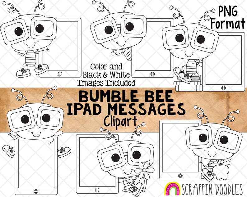 Bumble Bee Ipad Messages Clipart Commercial Use - Etsy
