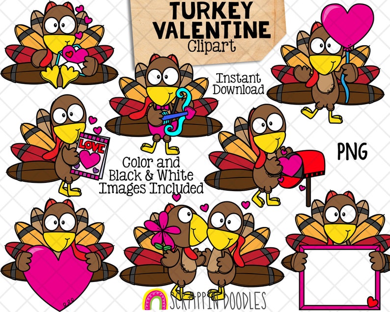 Turkey Clipart Valentine Turkey Clipart Valentine Graphics Commercial ...