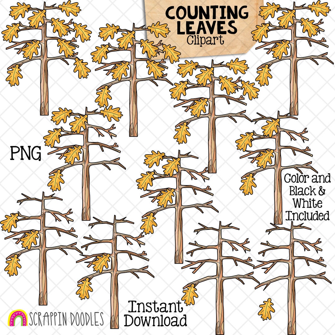 Counting Fall Leaves Clipart - Autumn Leaf Counting - Seasonal Math ...
