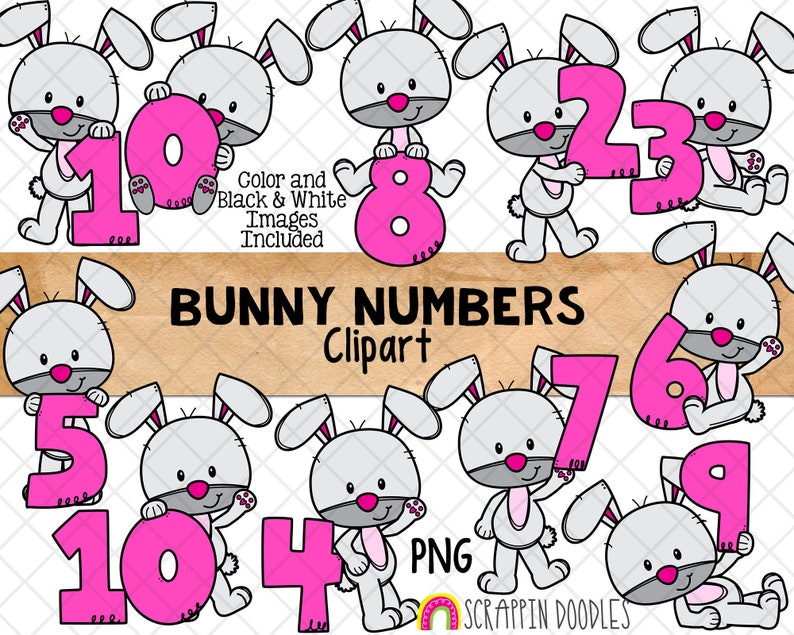 Easter Bunny Math Clipart Bundle Numbers Spinners Ten Frames Math Signs ...
