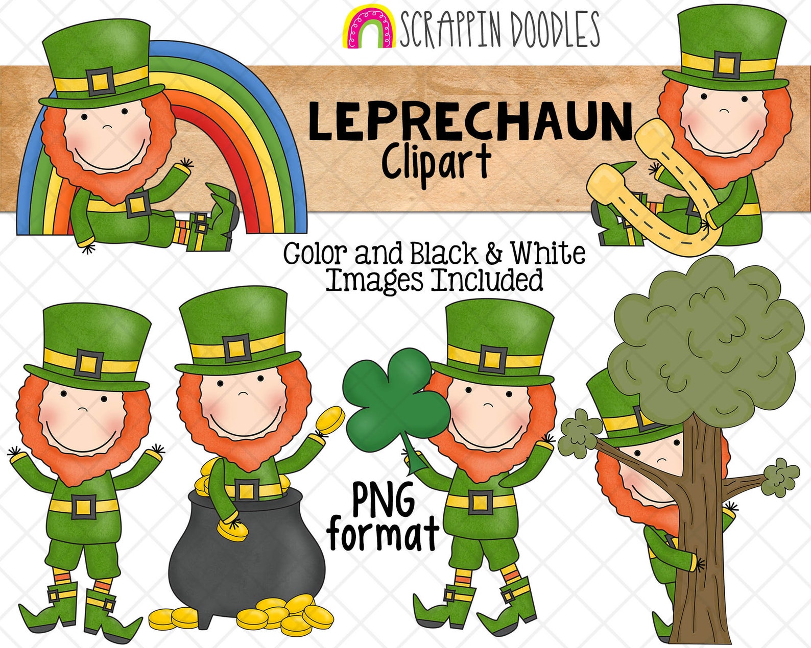 Leprechaun Clip Art Bundle - St Patrick's Day School Leprechauns - Pot ...