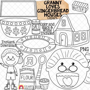 Old Lady Swallowed a Spoon Clip Art - Hand Drawn PNG - Granny Loves ...