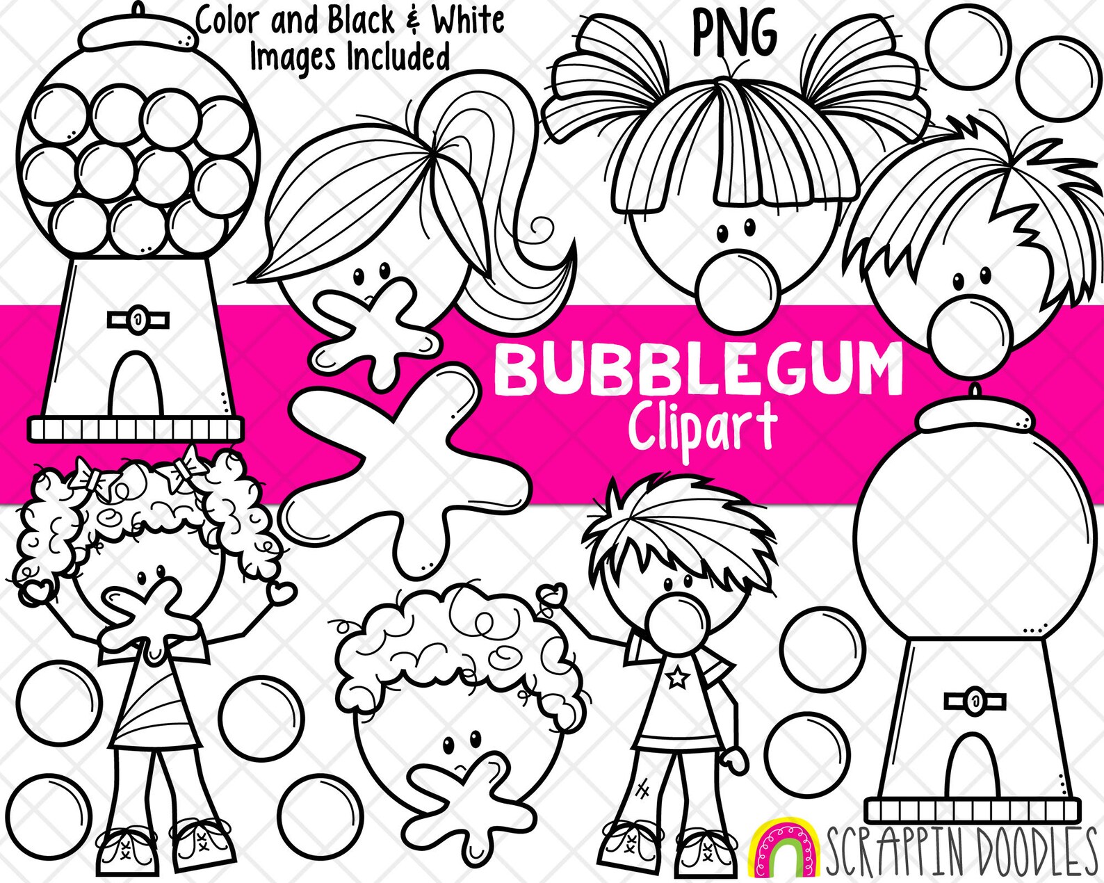 Bubblegum Clipart Gumball Machine Clipart Blowing Bubbles Gumballs ...