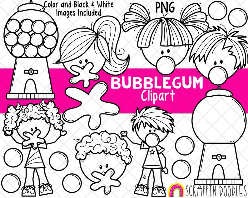 Bubblegum Clipart Gumball Machine Clipart Blowing Bubbles Gumballs ...