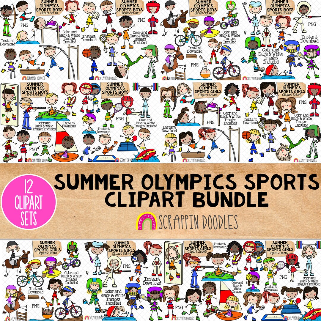 Summer Olympics Sports Clipart Bundle 49 Different Olympic Sports ...