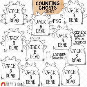 Counting Ghosts Clipart - Halloween Tombstone Ghost Counting - Seasonal ...