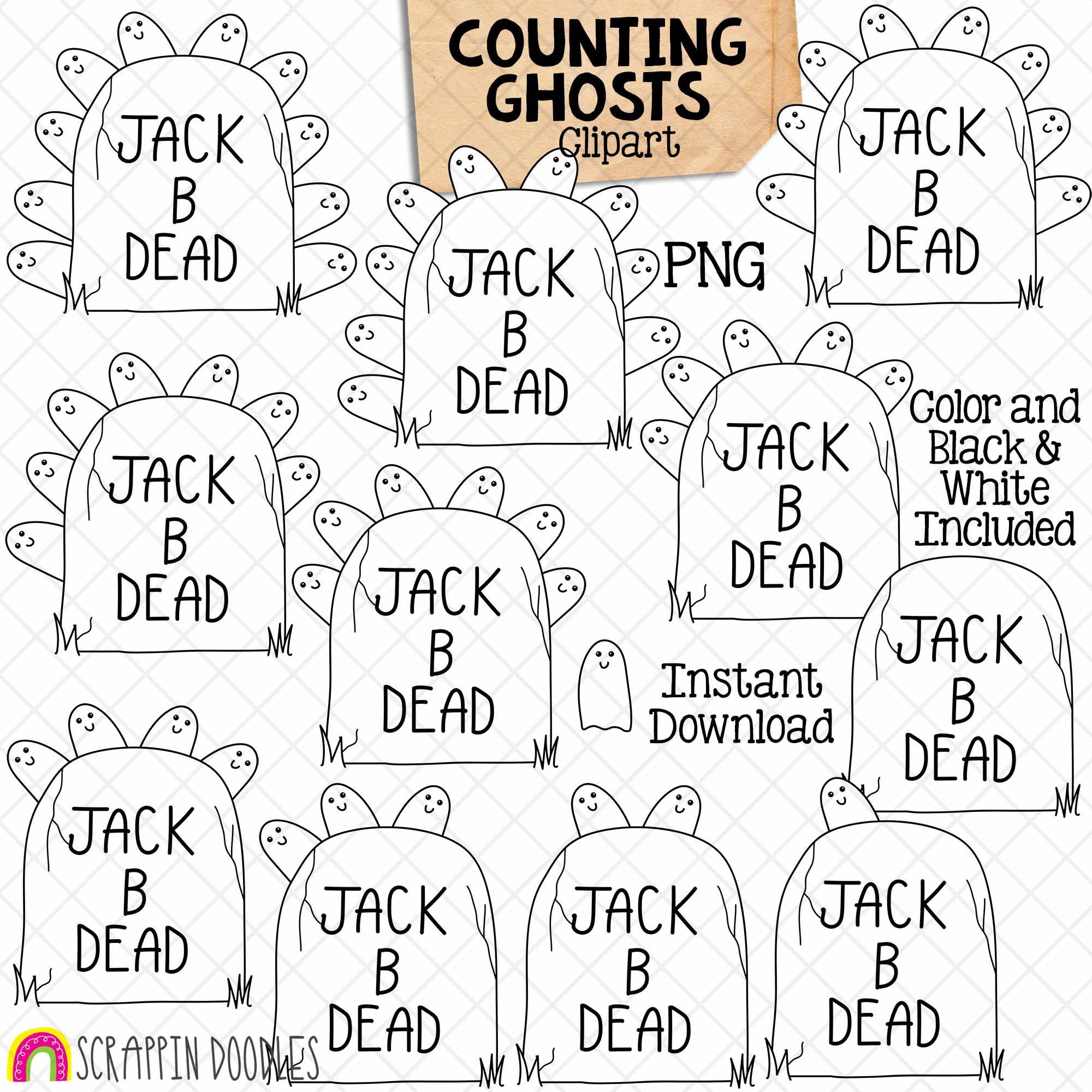 Counting Ghosts Clipart Halloween Tombstone Ghost Counting Seasonal ...
