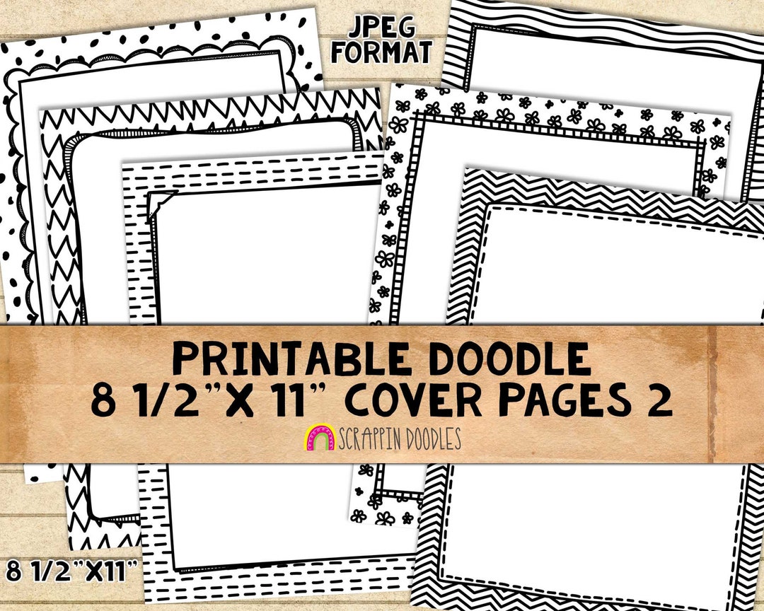 Doodle Cover Pages -set 2 - Hand Doodled 8 1/2" X 11" Ready to Print ...