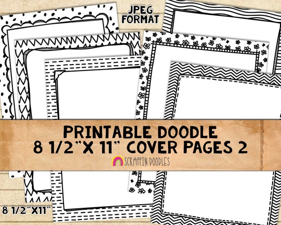 Doodle Cover Pages set 2 Hand Doodled 8 1/2 X - Etsy