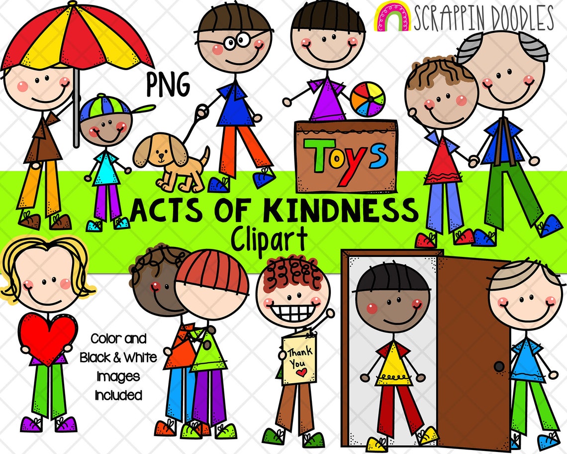 Acts of Kindness Clipart Doodle Boys Clipart Holding Umbrella Walking ...
