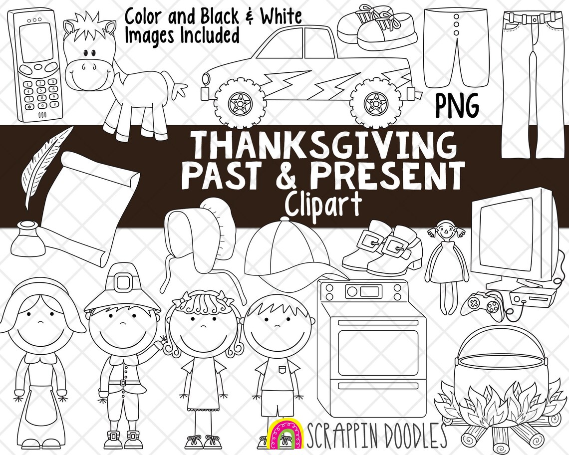 Thanksgiving Past Clipart Thanksgiving Present Graphics Pilgrim Clipart ...