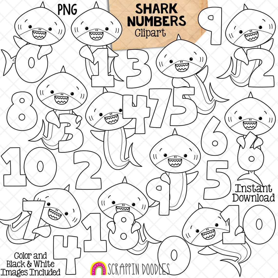 Number Sharks Clip Art Grey Shark Clipart Sharks Holding Numbers Math ...