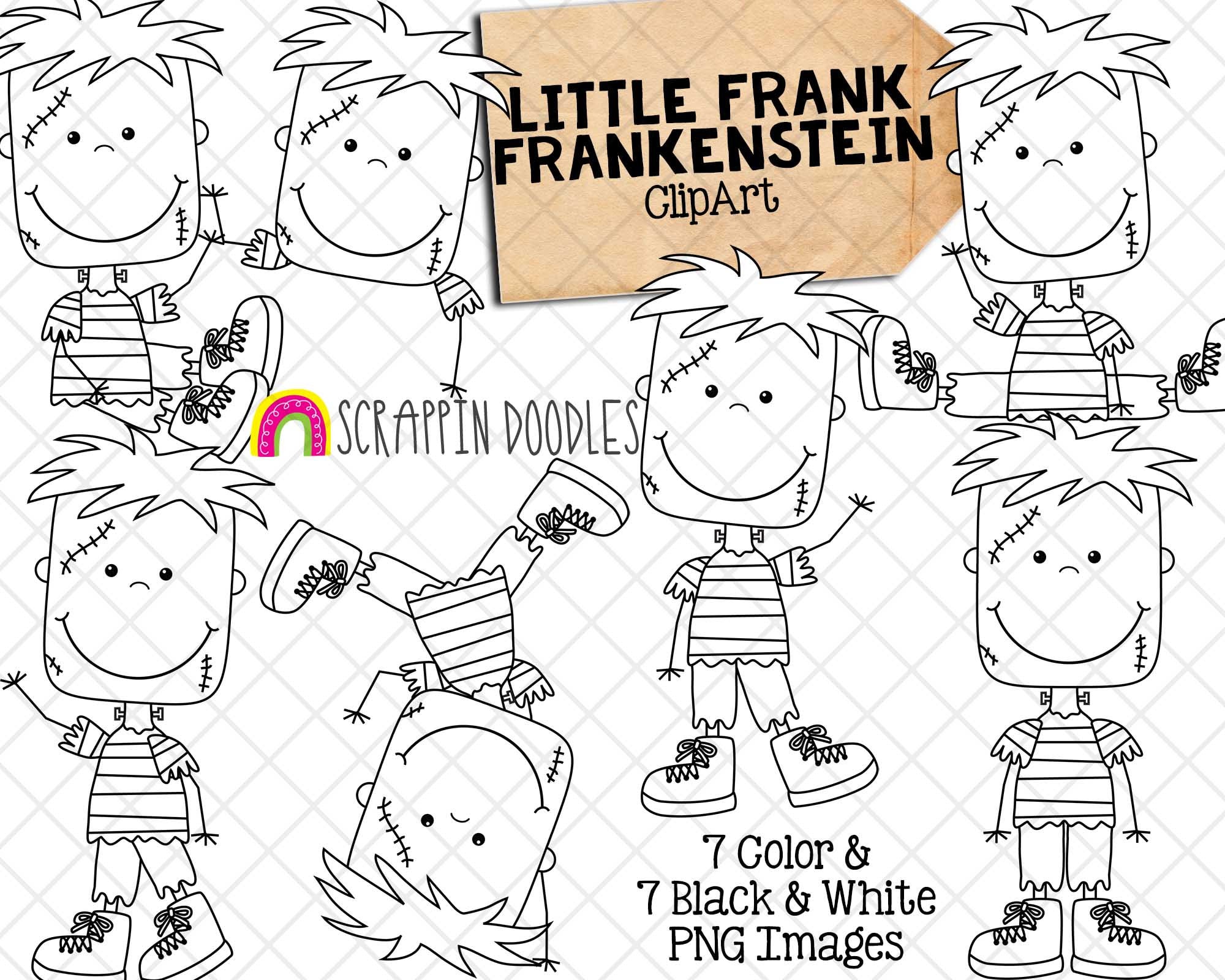 Frankenstein Clip Art Halloween Graphics Commercial Use PNG Images - Etsy