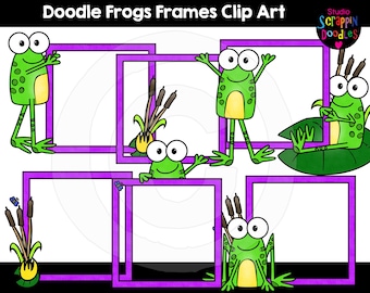 Doodle Frogs Technology Clip Art Cute Commercial Use | Etsy