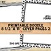 Doodle Cover Pages set 2 Hand Doodled 8 1/2 X 11 Ready to Print Black ...