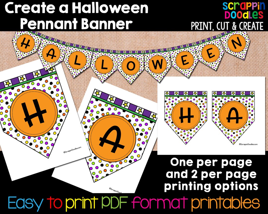 Create a Halloween Pennant Banner - Cute and Easy to Make. Printable ...
