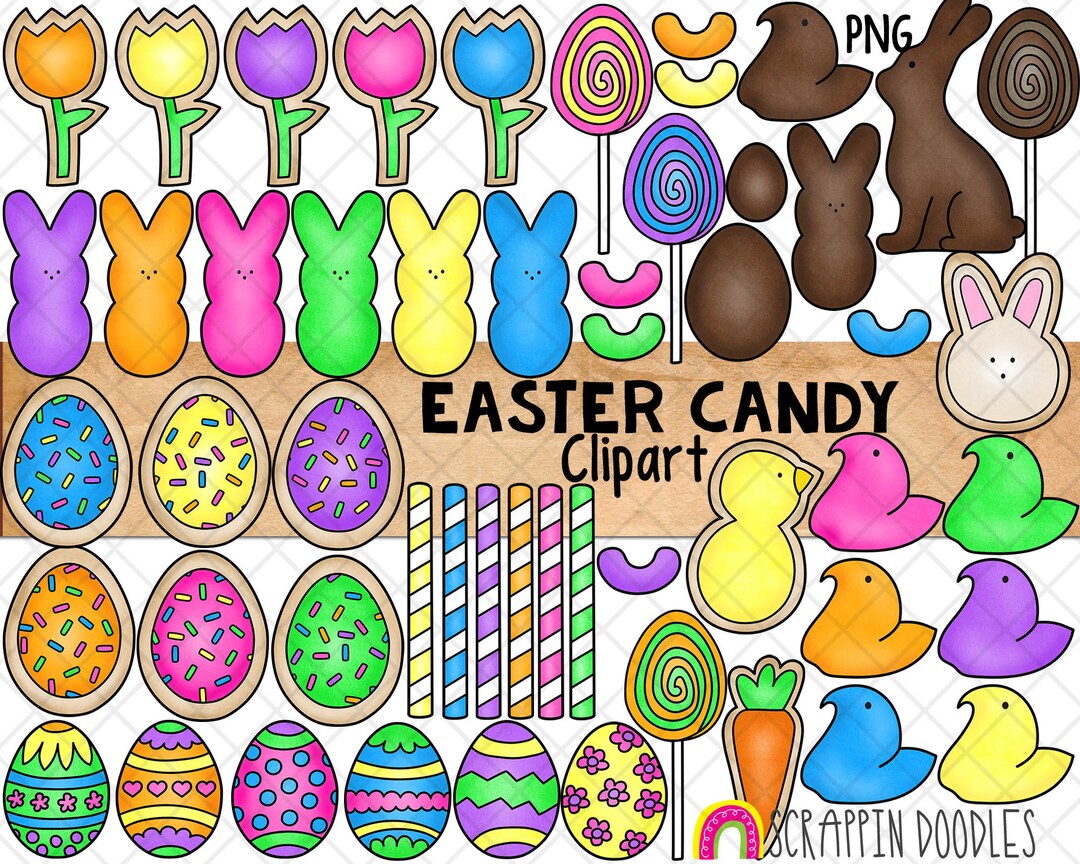 Easter Candy Clipart - Decorated Eggs - Sprinkle Cookies - Chocolate ...