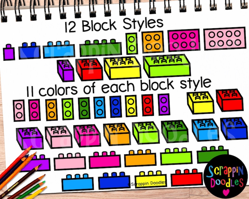 Building Blocks Clipart scrappin Doodles Clipart - Etsy