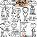 Acts of Kindness Clipart - Doodle Boys - Holding Umbrella - Walking Dog ...