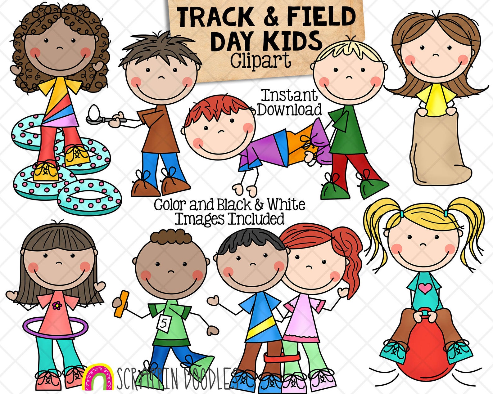Field Day Clipart track and Field Kids School Tabloid Day Commercial ...