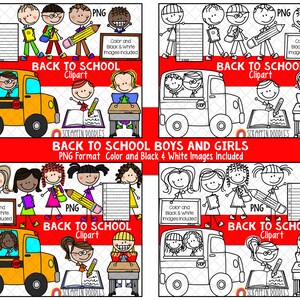 Doodle Kids Clipart Bundle Doodle Boys and Girls Bundle 1 - Etsy