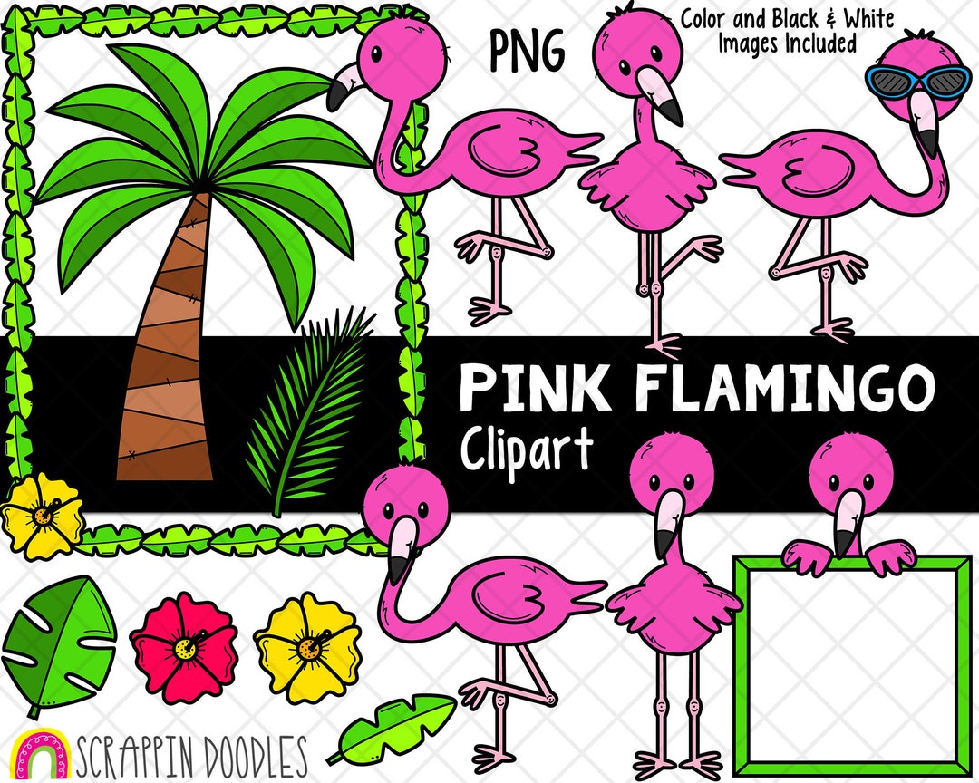 Pink Flamingo Clipart - Cute Flamingo Clipart - Flamingos - Bird ...