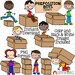 Preposition Clipart - Doodle Boys Clip Art - Positional Words - Kids in ...