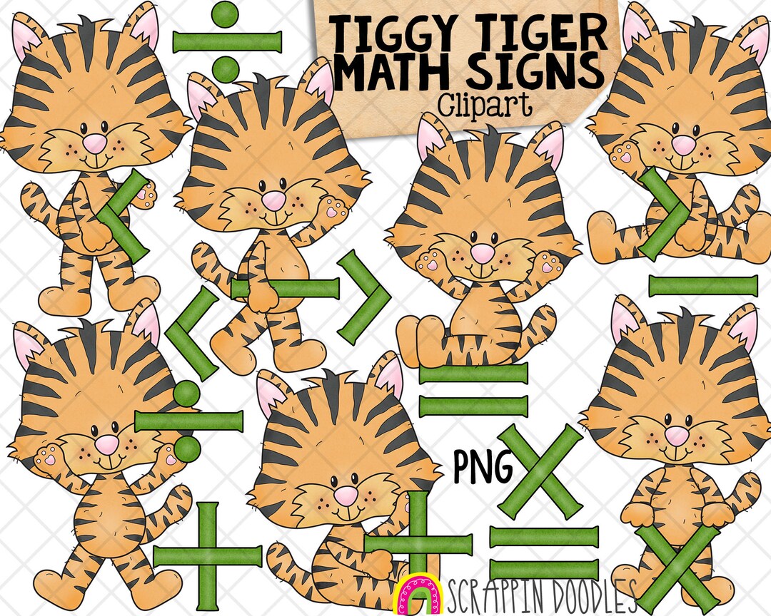 Tiger ClipArt - Mathe Zeichen Tiger - Baby Tiger Cub - Dschungel Katze ...