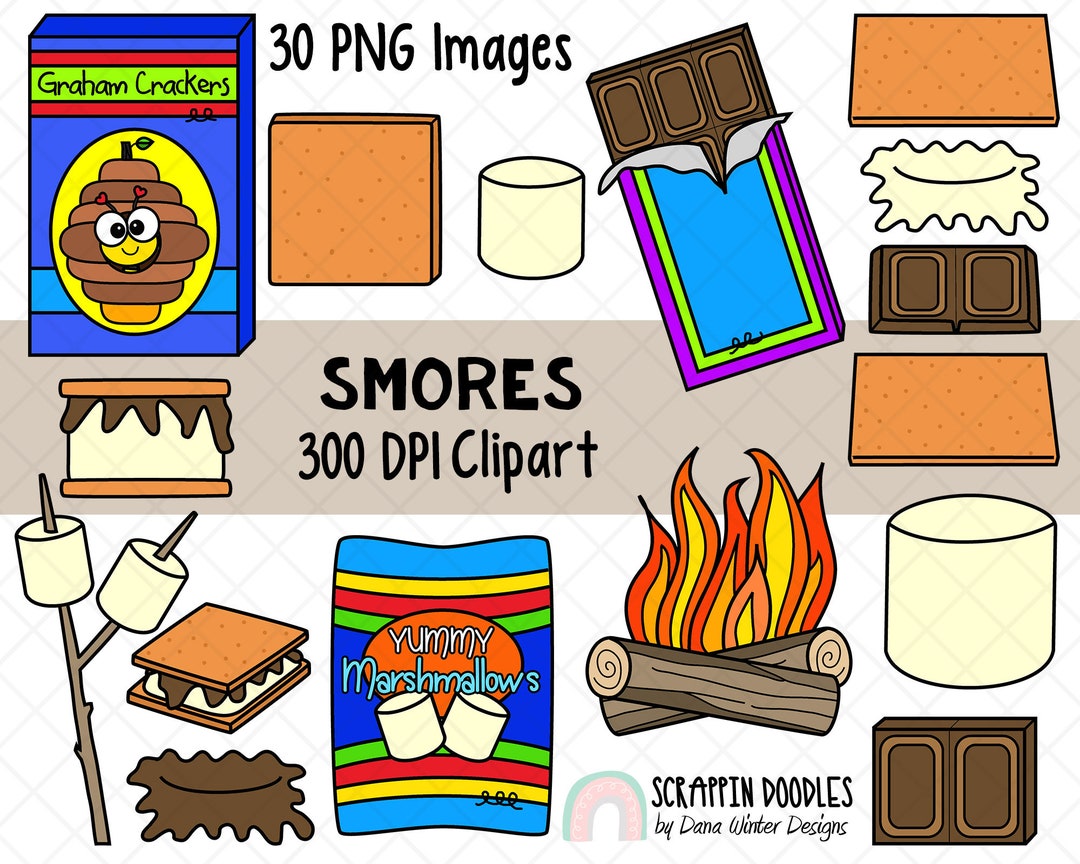Smores Clip Art - Smores Pals - Chocolate, Marshmallows, Graham ...