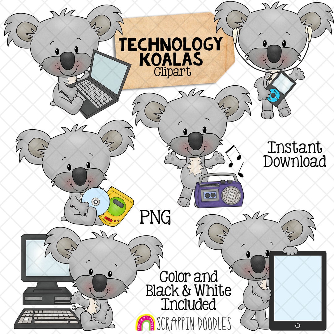 Koala Clipart - Technology Computer Koala Bears Graphics - Commercial ...