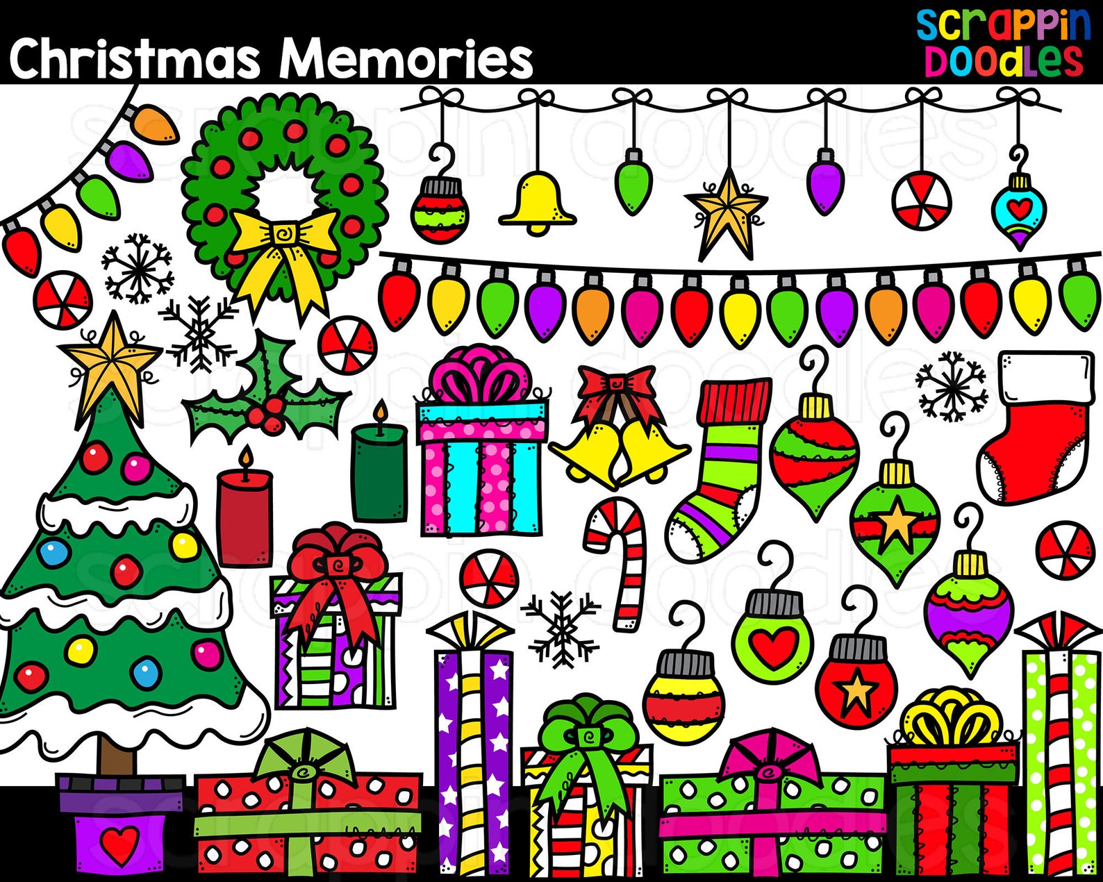 Christmas Memories Clip Art Christmas Doodles Cute Christmas Hand ...