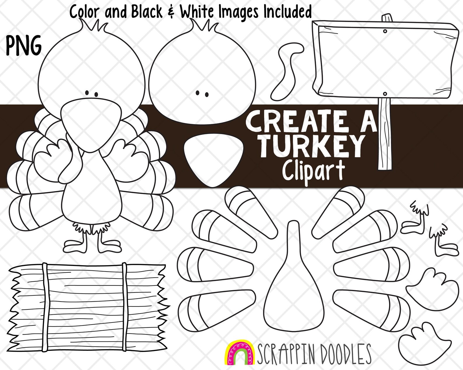 Create a Turkey Clipart Turkey Clipart Turkey Pieces Pin - Etsy Canada