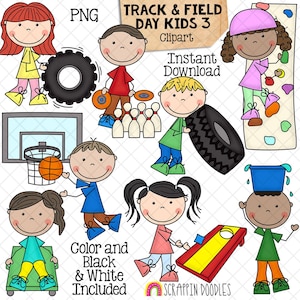 Field Day Clipart 3 -track and Field Kids - School Tabloid Day ...
