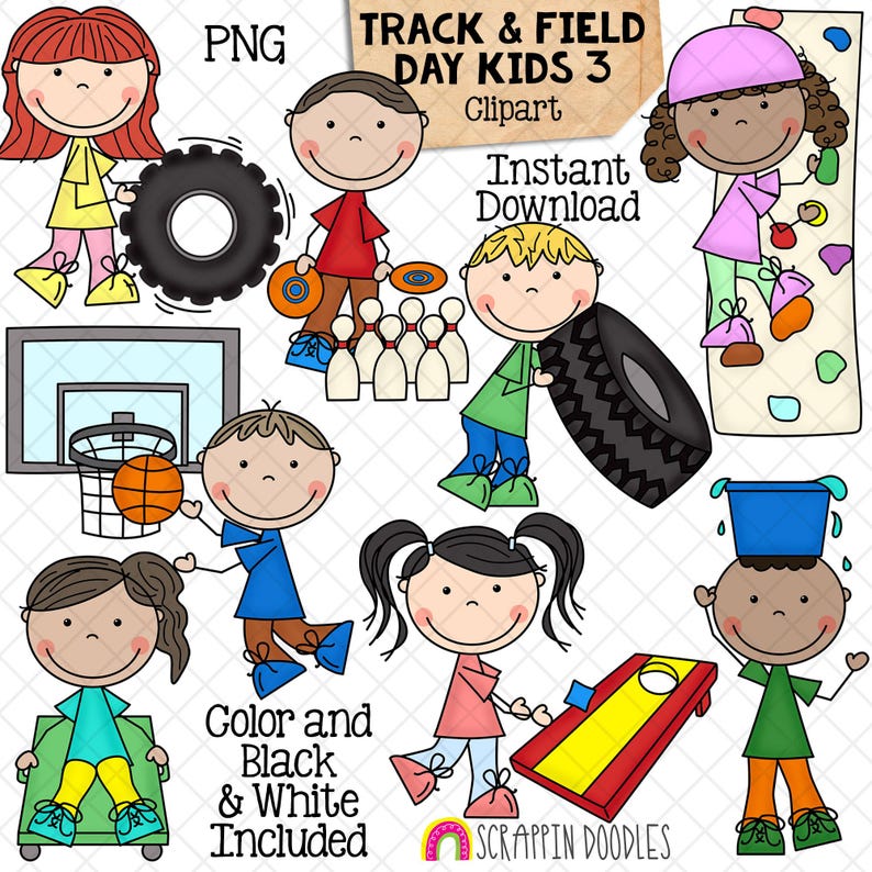 Field Day Clipart 3 -track and Field Kids - School Tabloid Day ...