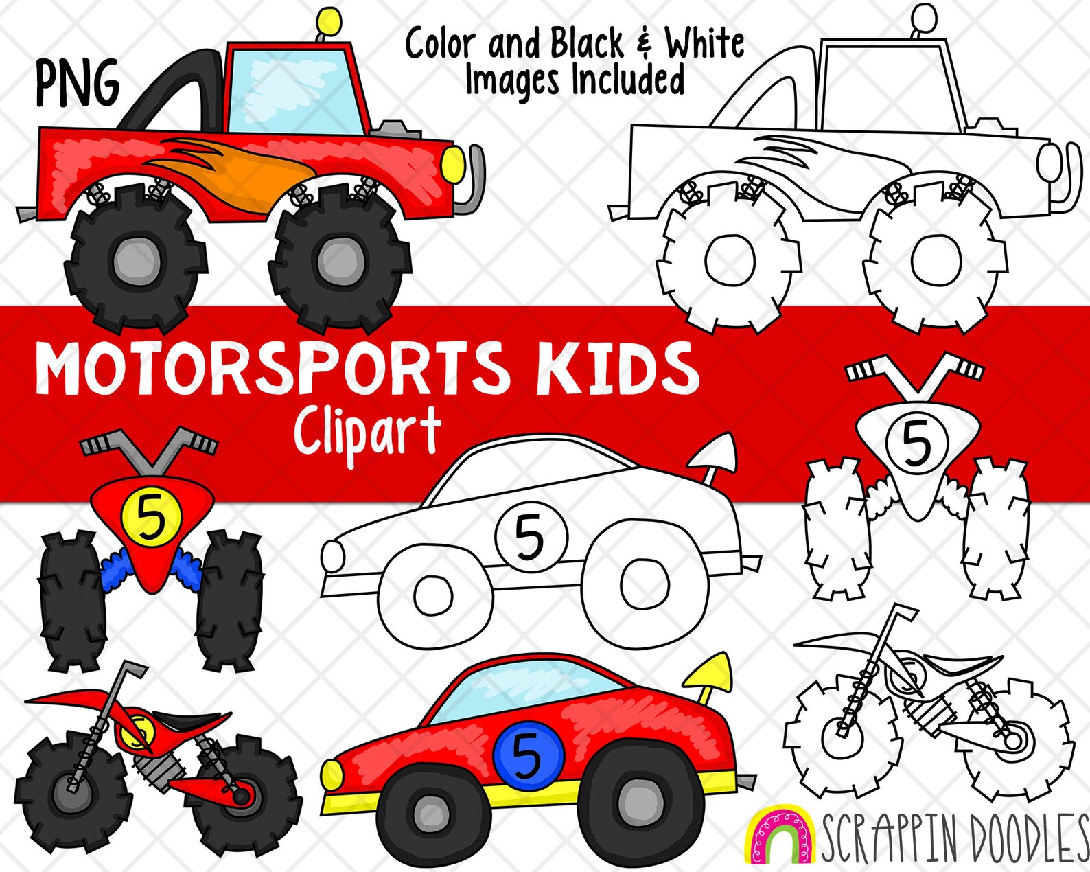 Motorsports Kids Clipart Monster Truck Clipart Dirt Bike Clipart Racing ...