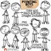 Pointing Clipart - Doodle Boys - Pointing Stick Figure Clip Art - Kids ...